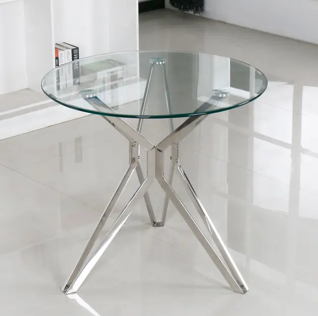 Dining Tables – Glass Top – Silver Chrome Legs – Werdafurn Furniture