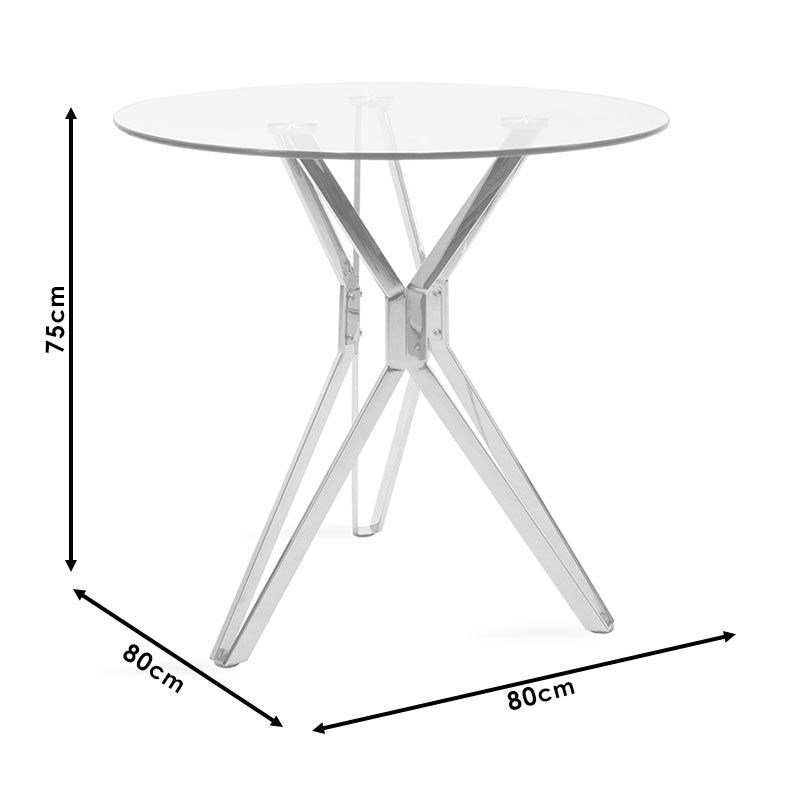 Dining Tables – Glass Top – Silver Chrome Legs – Werdafurn Furniture