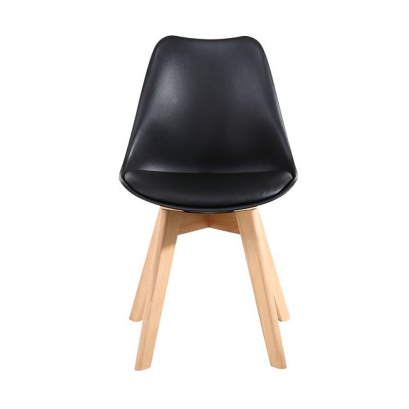Classy Padded PU Leather Chair – Black – Werdafurn Furniture