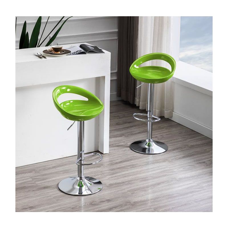 Set of 2 Adjustable Swivel Bar Stools – Green – Werdafurn Furniture