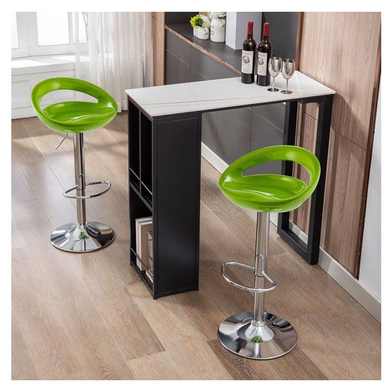 Set of 2 Adjustable Swivel Bar Stools – Green – Werdafurn Furniture