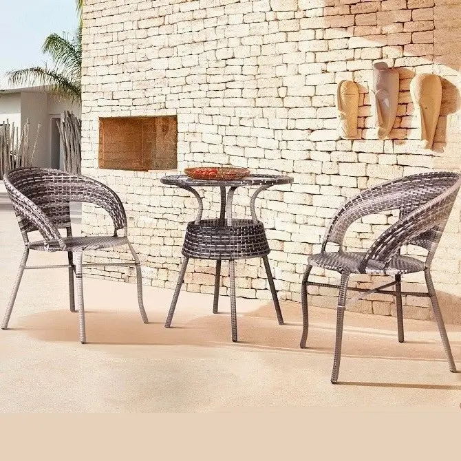 Patio Set – 3 Piece – Silver Grey Colour – Werdafurn Furniture