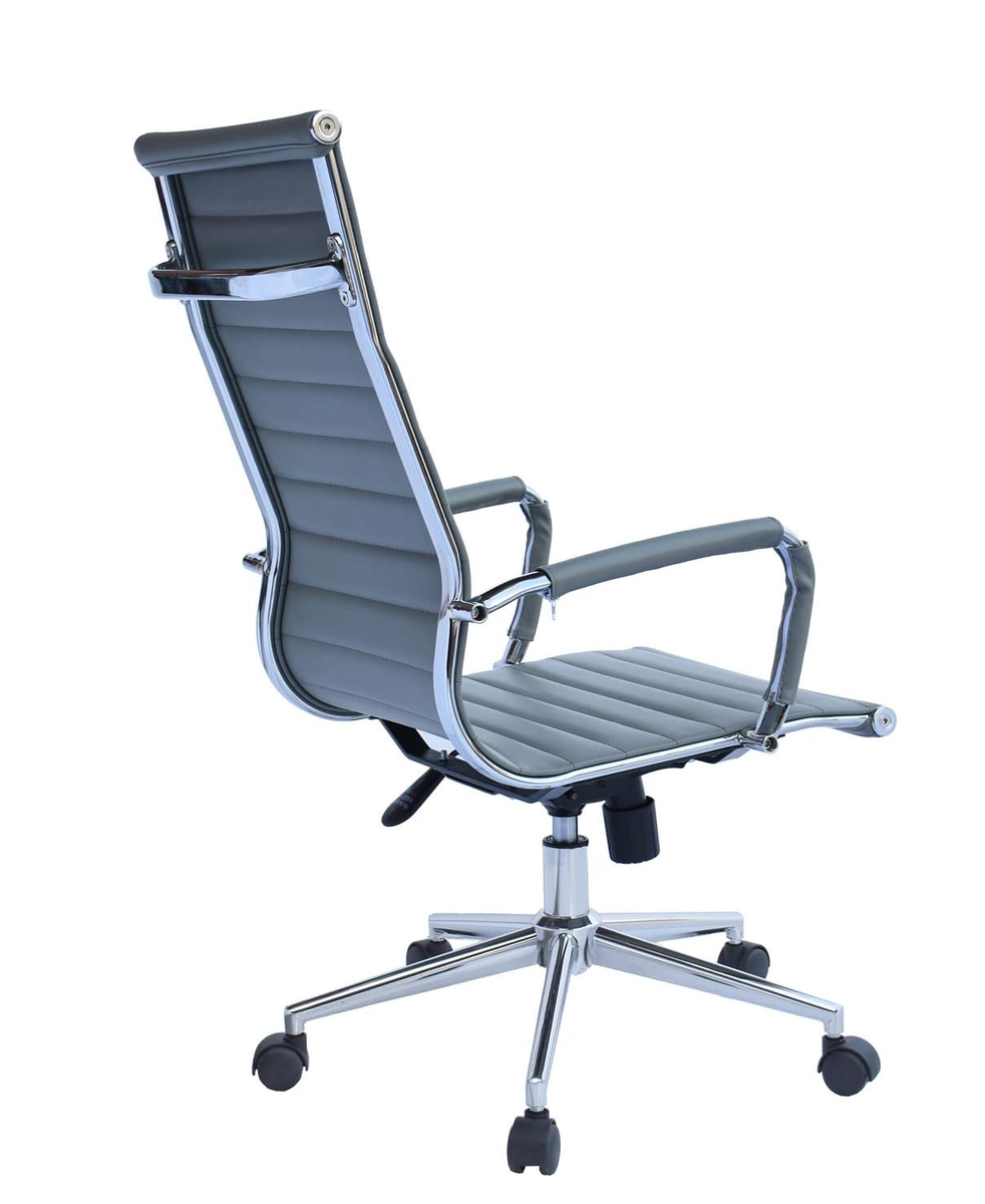 Office Chairs -High Back Executive PU Leather – Grey – Werdafurn Furniture