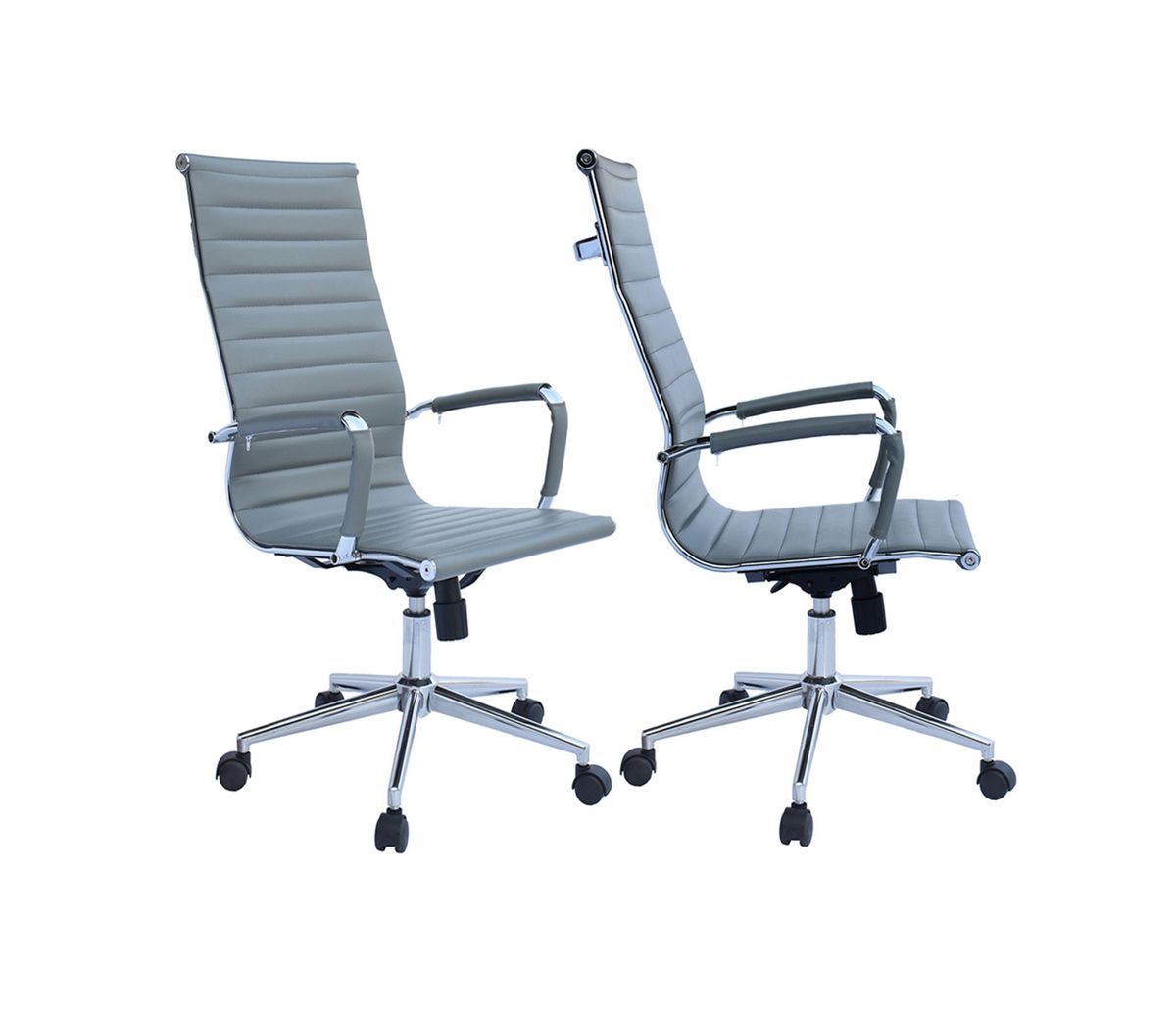 Office Chairs -High Back Executive PU Leather – Grey – Werdafurn Furniture