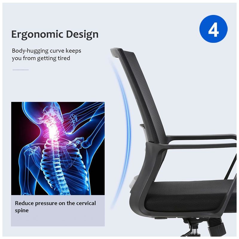 Set of 2 Ergonomic Mid-Back Mesh Computer Desk Chairs – Werdafurn Furniture