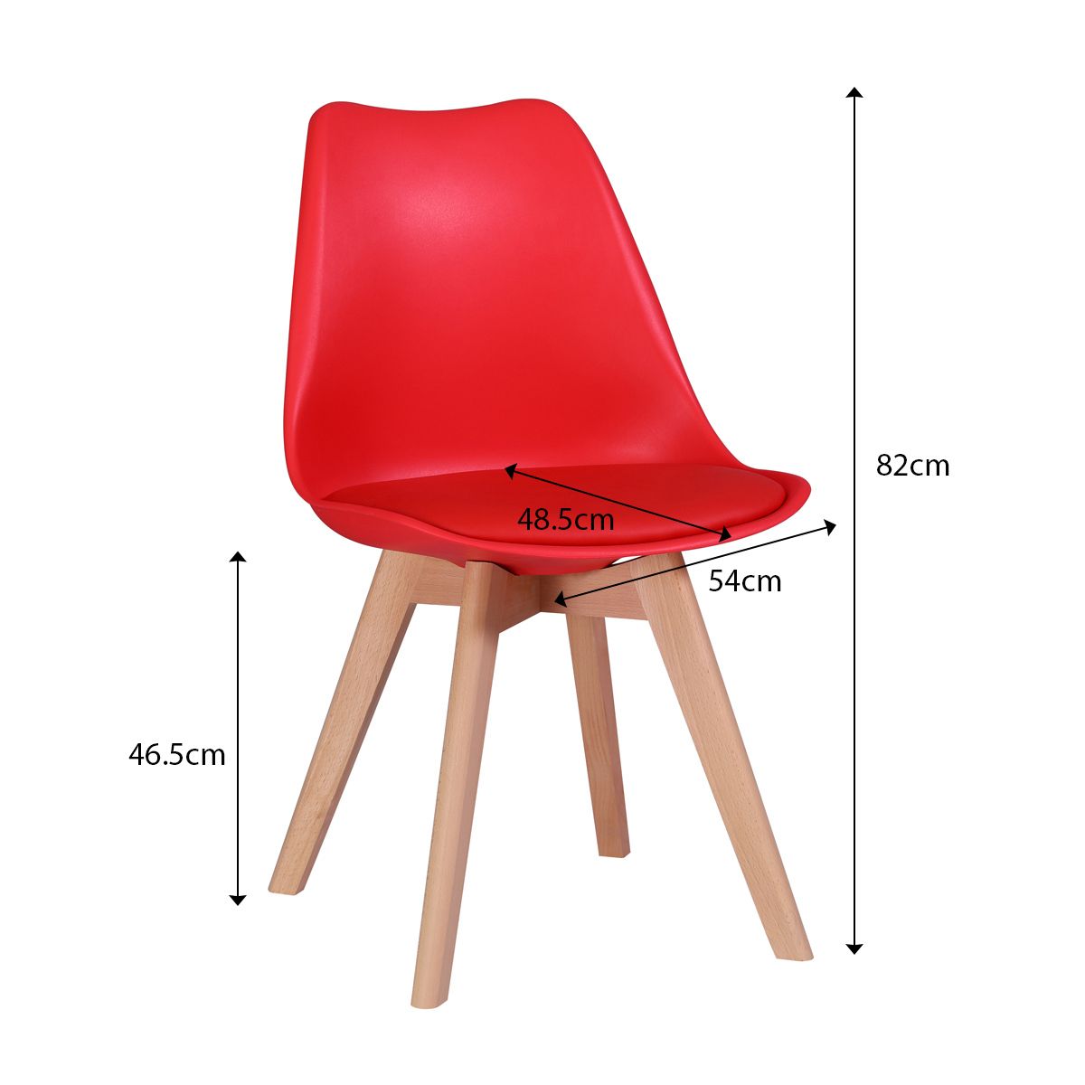 Tulip Chair Dining Chair Set of 2 – Red – Werdafurn Furniture