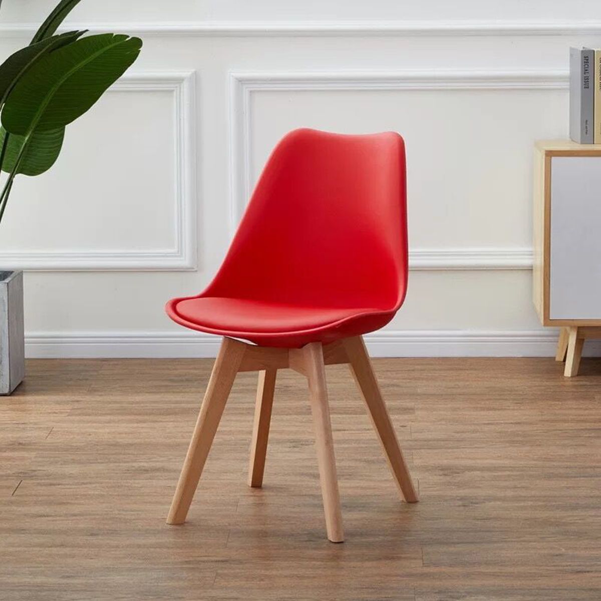 Shell Tulip Chair Set of 2 – Red – Werdafurn Furniture