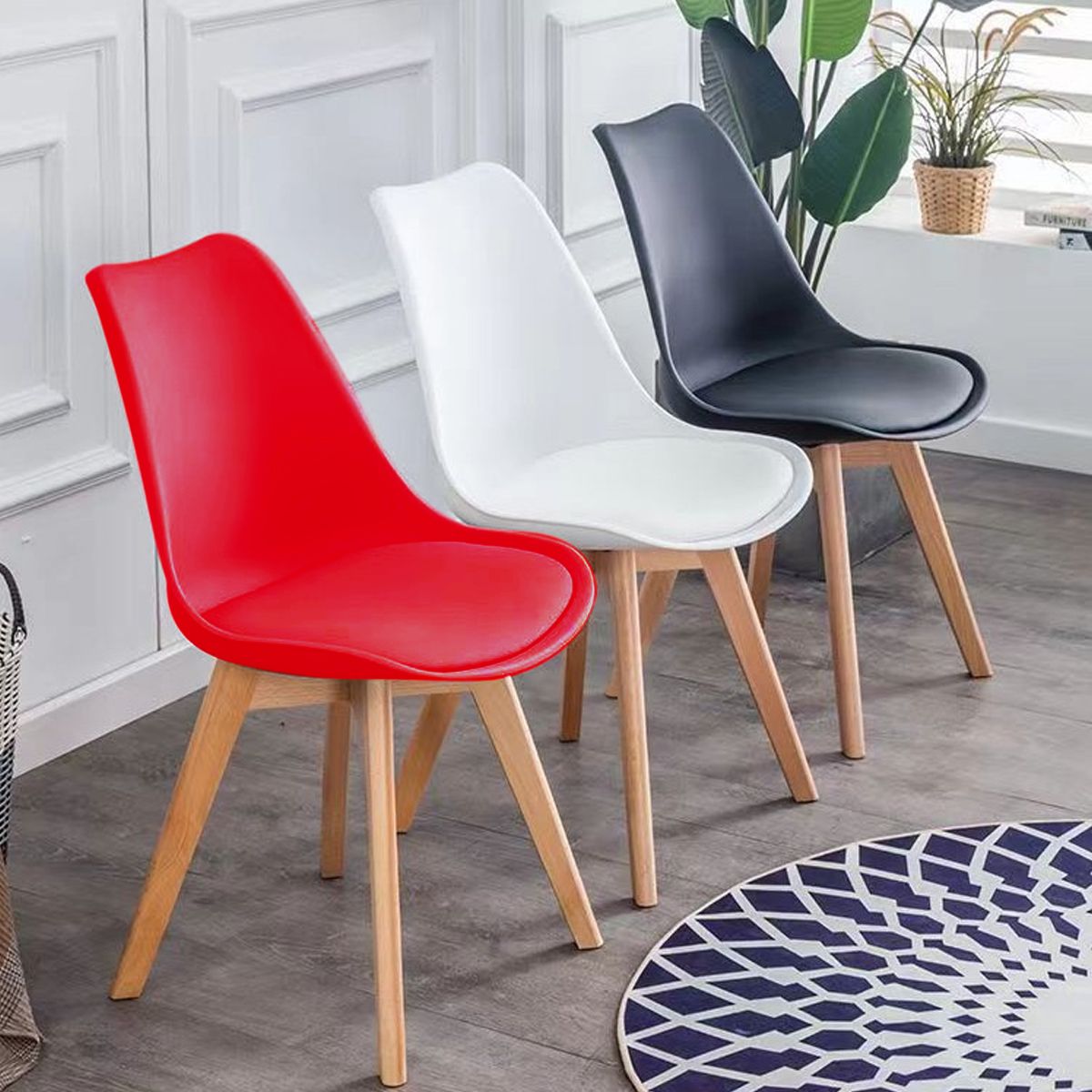 Shell Tulip Chair Set of 2 – Red – Werdafurn Furniture